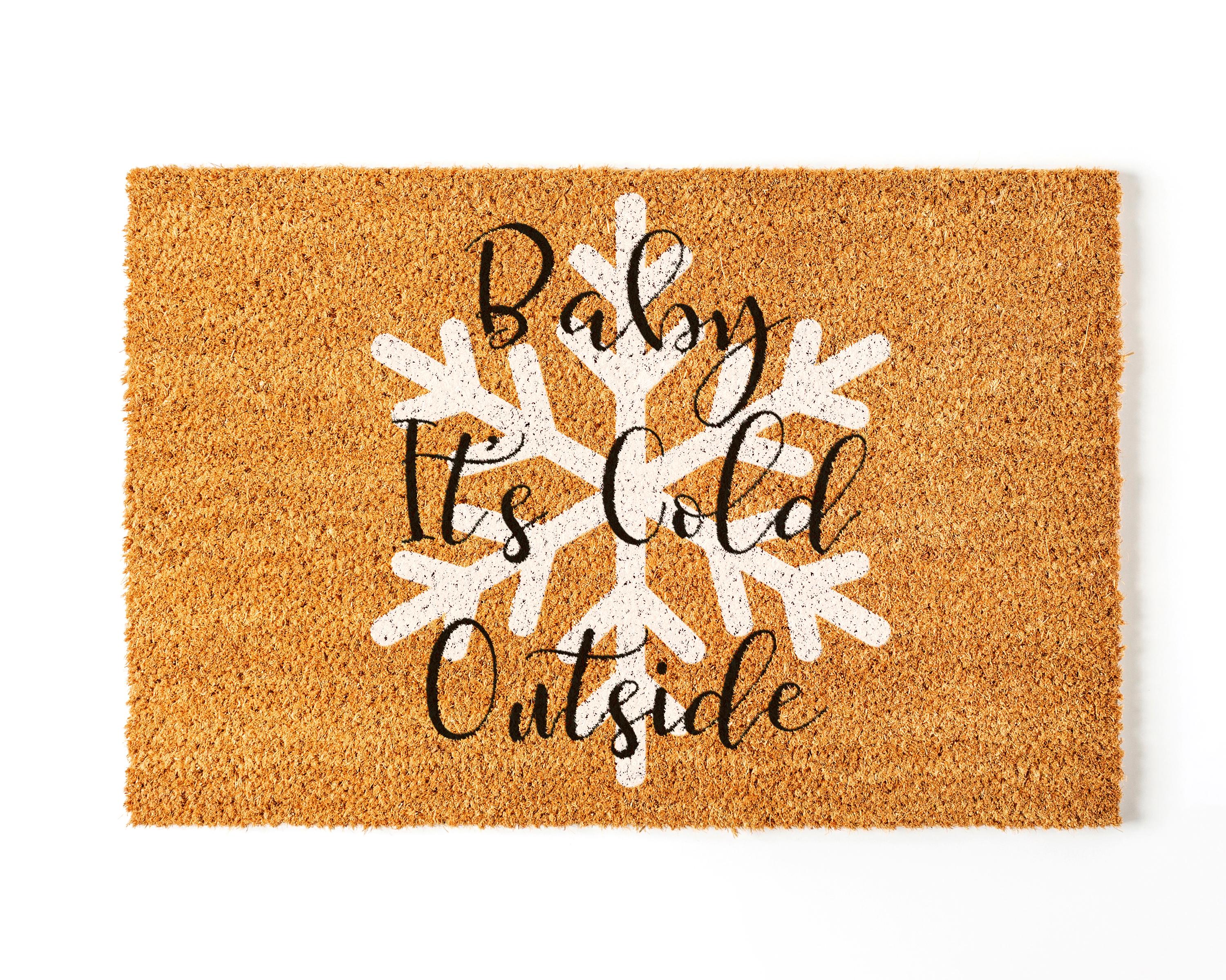 Winter Doormat | Farmhouse Winter Decor | Snowflake Front Door Mat ...