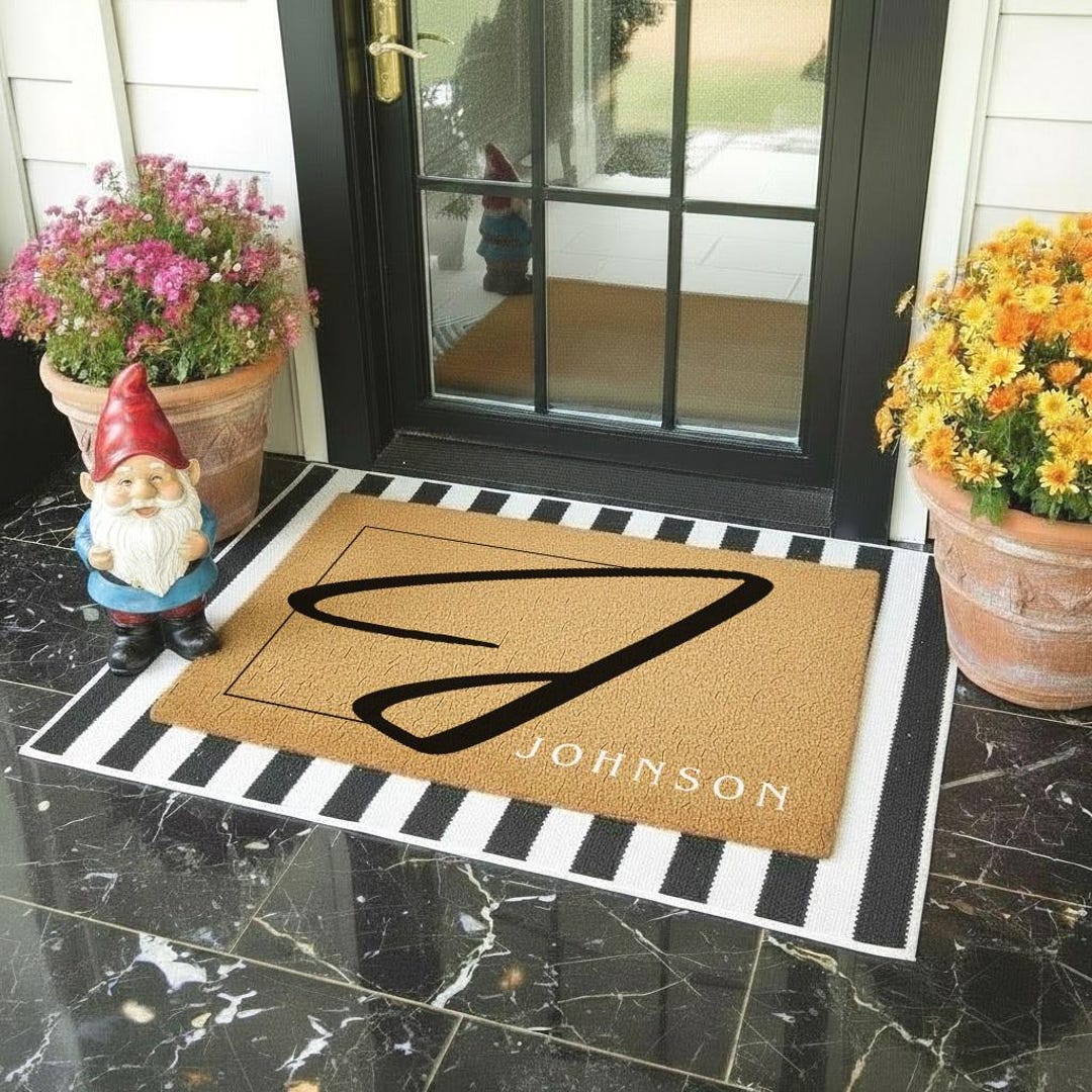 Personalized Monogram Doormat | Custom Welcome Mats for Unique Gifts ...