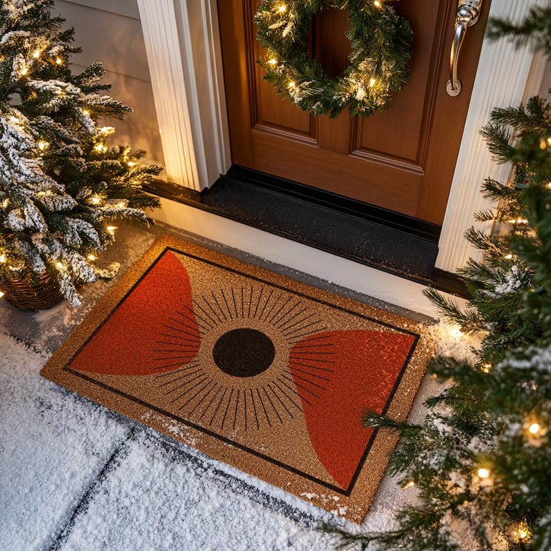 Welcome Mat Mid Century Modern | Minimalist Doormat | Housewarming Gift ...
