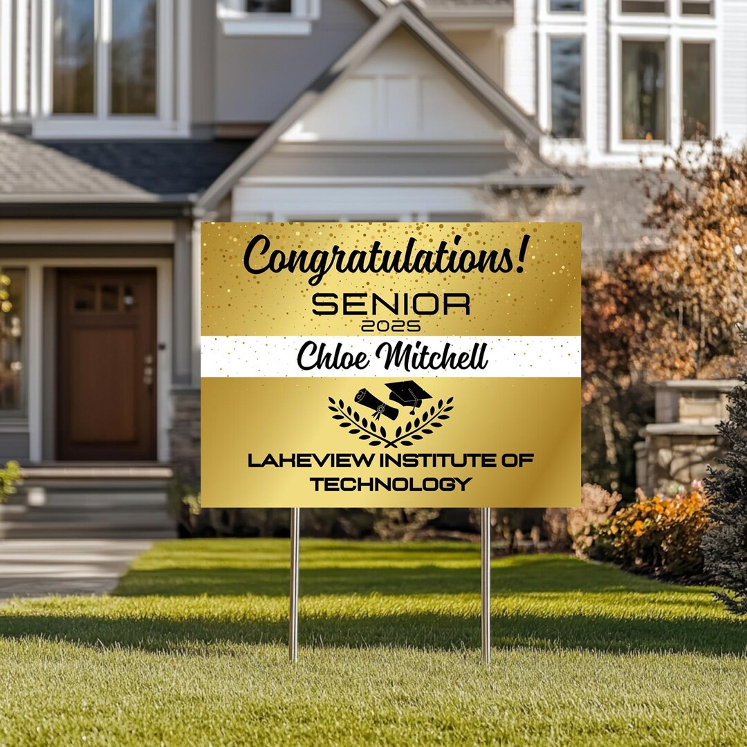 High School Graduation Lawn Sign | Graduation Photo Sign | Custom High ...