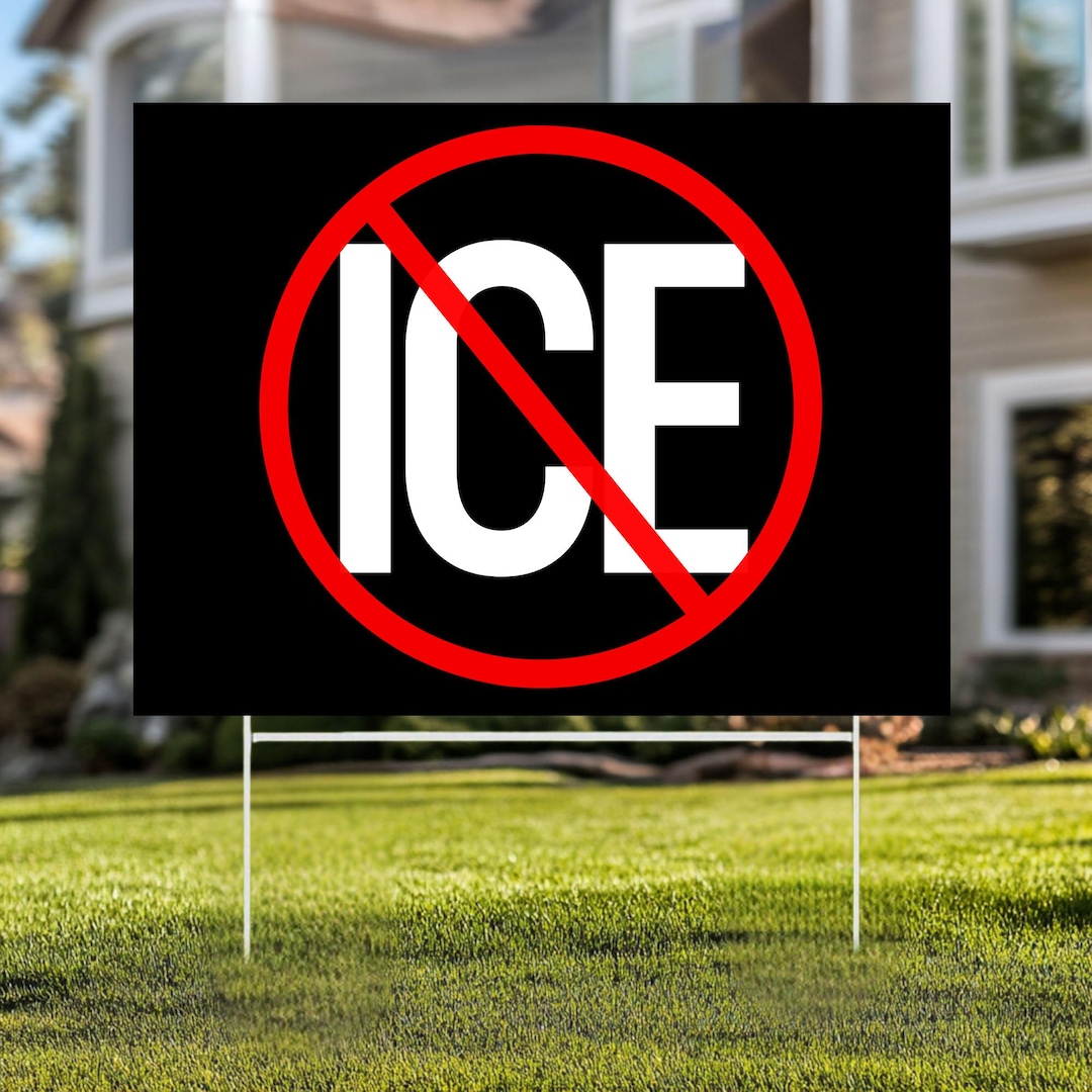No ICE Symbol Lawn Sign | Anti-ice Political Yard Sign | Political Yard ...
