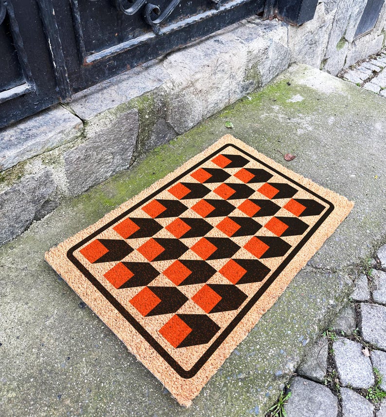 Bauhaus Inspired Geometric Doormat | Colorful Doormat | Geometric Rug ...