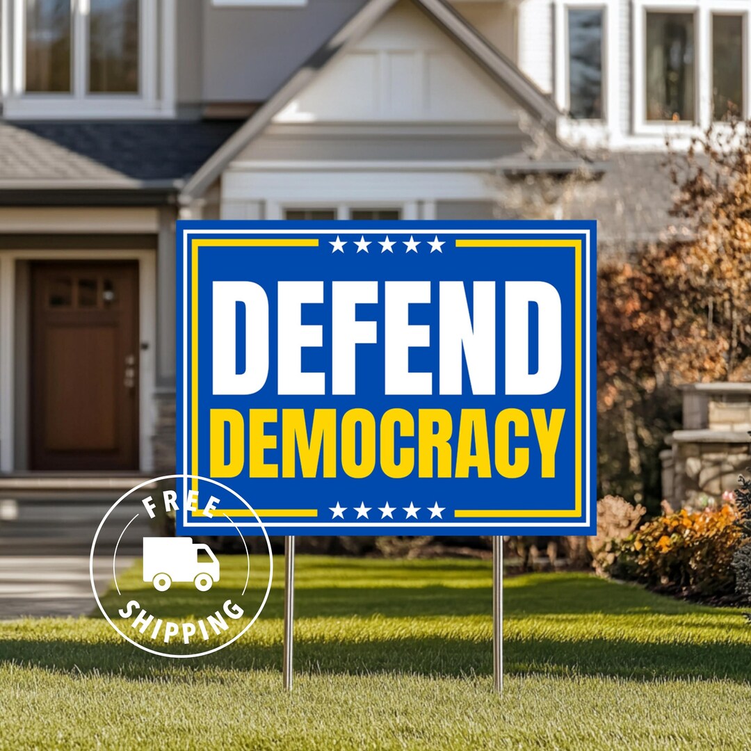 Defend Democracy Yard Sign | Anti-trump Sign | Democracy Sign ...