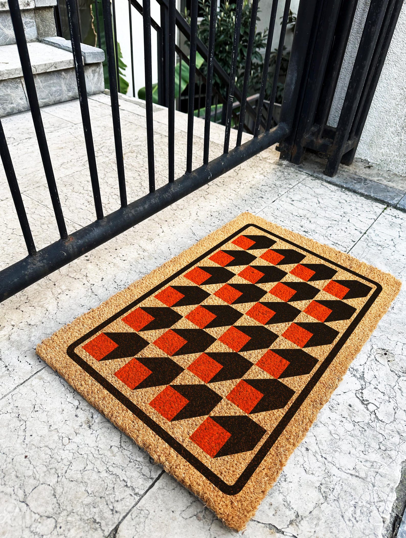 Bauhaus Inspired Geometric Doormat | Colorful Doormat | Geometric Rug ...