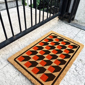 Bauhaus Inspired Geometric Doormat | Colorful Doormat | Geometric Rug ...