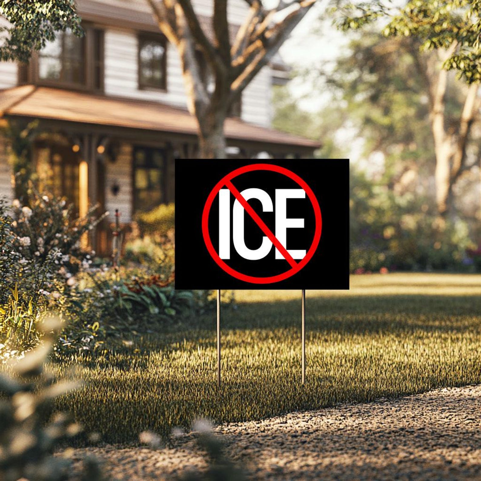 No ICE Symbol Lawn Sign | Anti-ice Political Yard Sign | Political Yard ...
