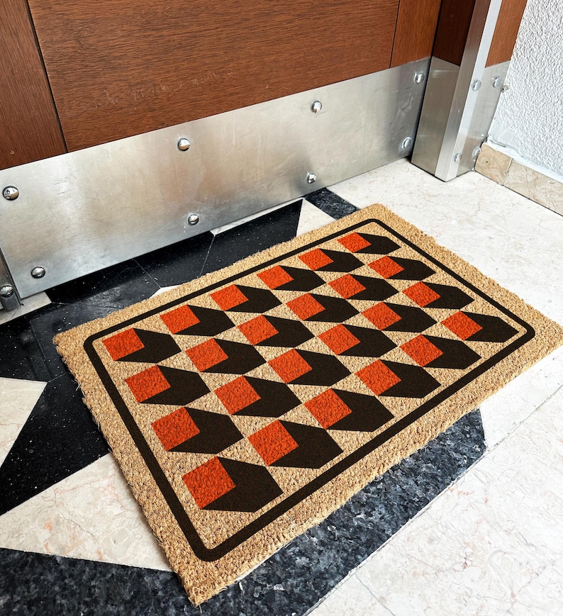 Bauhaus Inspired Geometric Doormat | Colorful Doormat | Geometric Rug ...