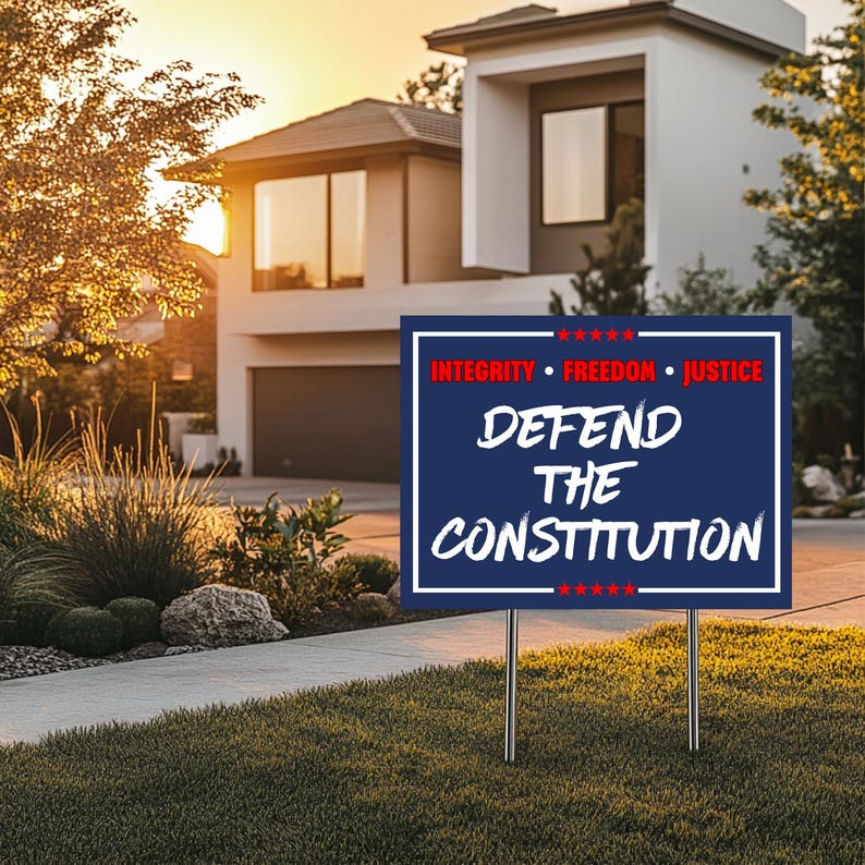Defend the Constitution Yard Sign | Political Yard Sign | Anti Trump ...