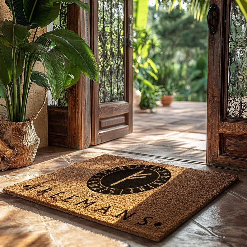 Runic Doormat Custom Coir Welcome Mat Viking Rune Door Mat Family Name ...