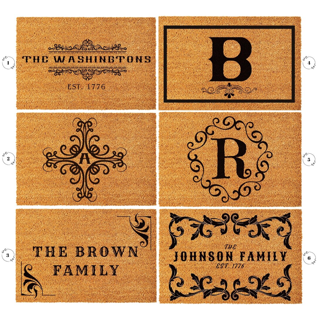 Modern Vintage Welcome Mat for Your Home | Personalized Family Name ...