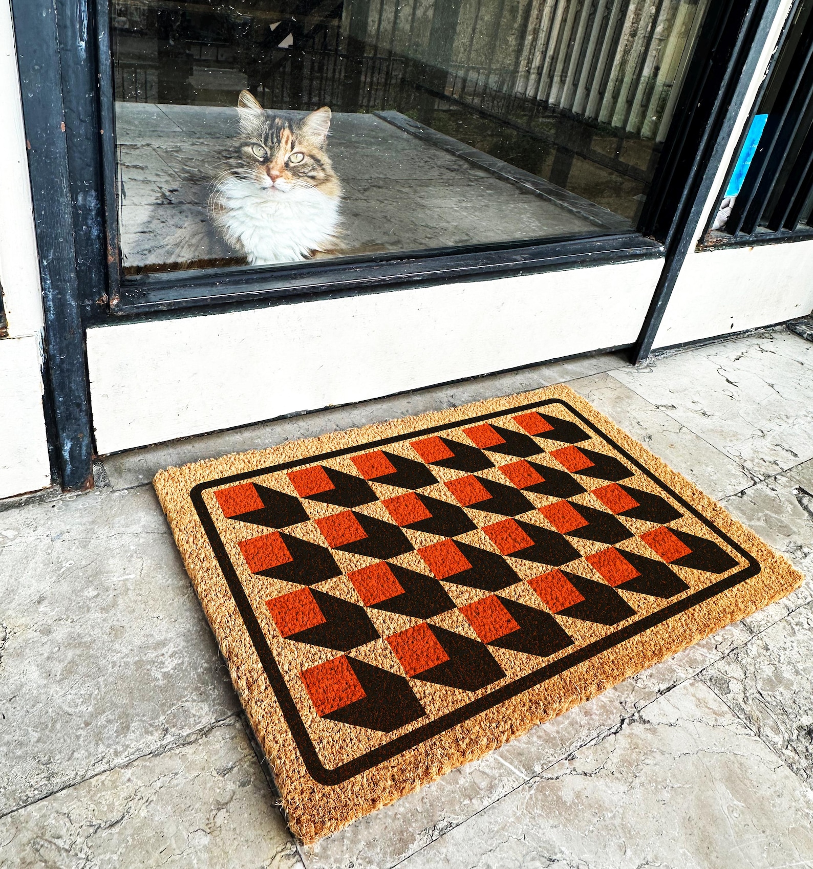 Bauhaus Inspired Geometric Doormat | Colorful Doormat | Geometric Rug ...