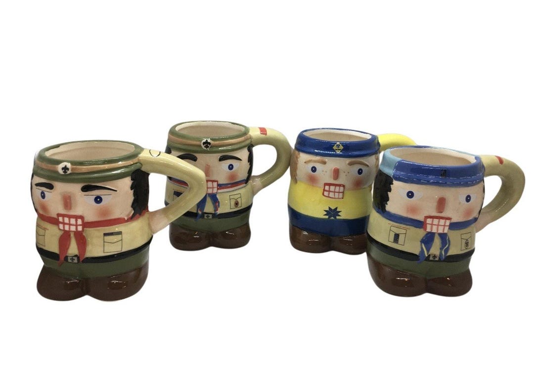 BOY SCOUTS Cub Scouts NUTCRACKER Mug Cups, Set of 4, Holiday Christmas ...