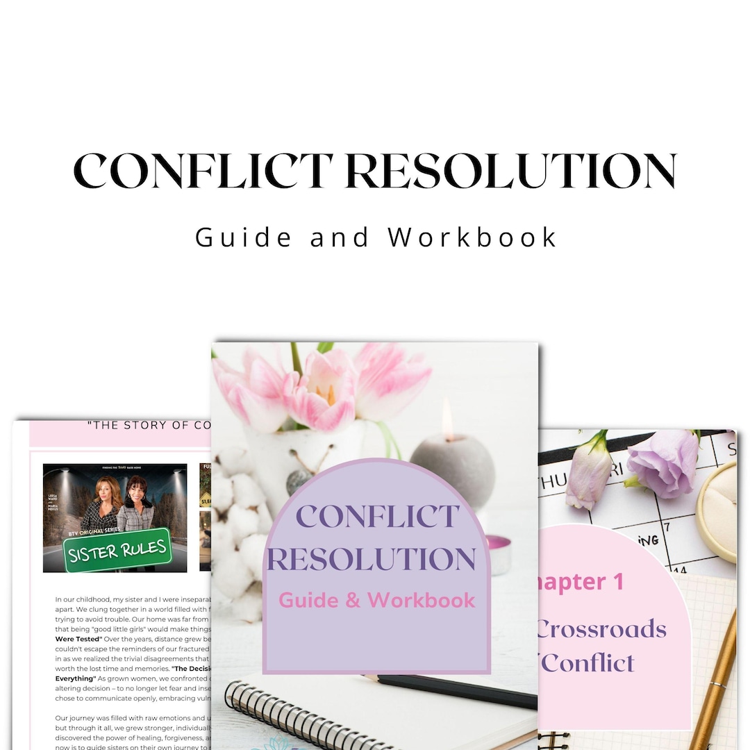 Printable Conflict Resolution Guide Workbook, Teen Therapy Journal, Mental Health Worksheets ...