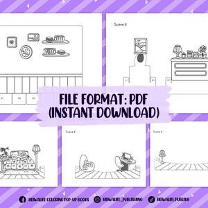 Bedroom Cozy Home Coloring E-book, Diy Pop up Coloring Pages, Printable ...