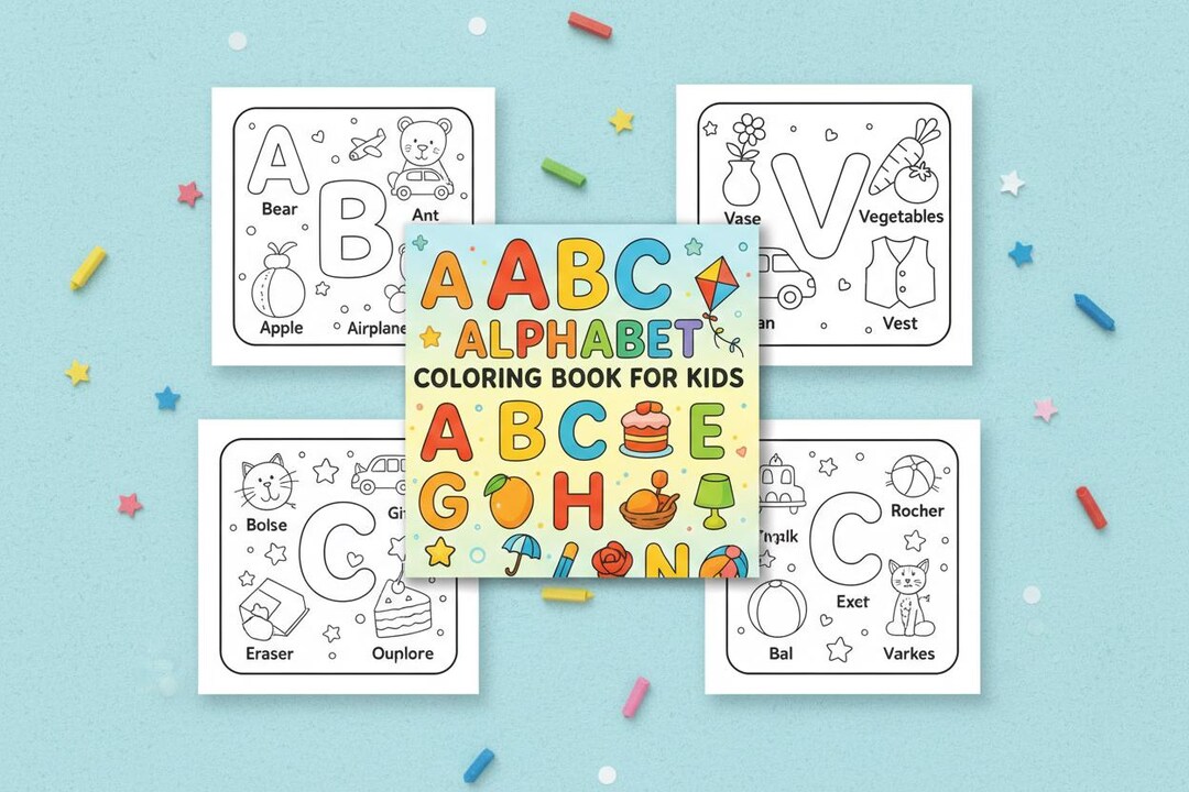 ABC Alphabet Coloring Pages for Kids, Bold & Easy Coloring Activity ...
