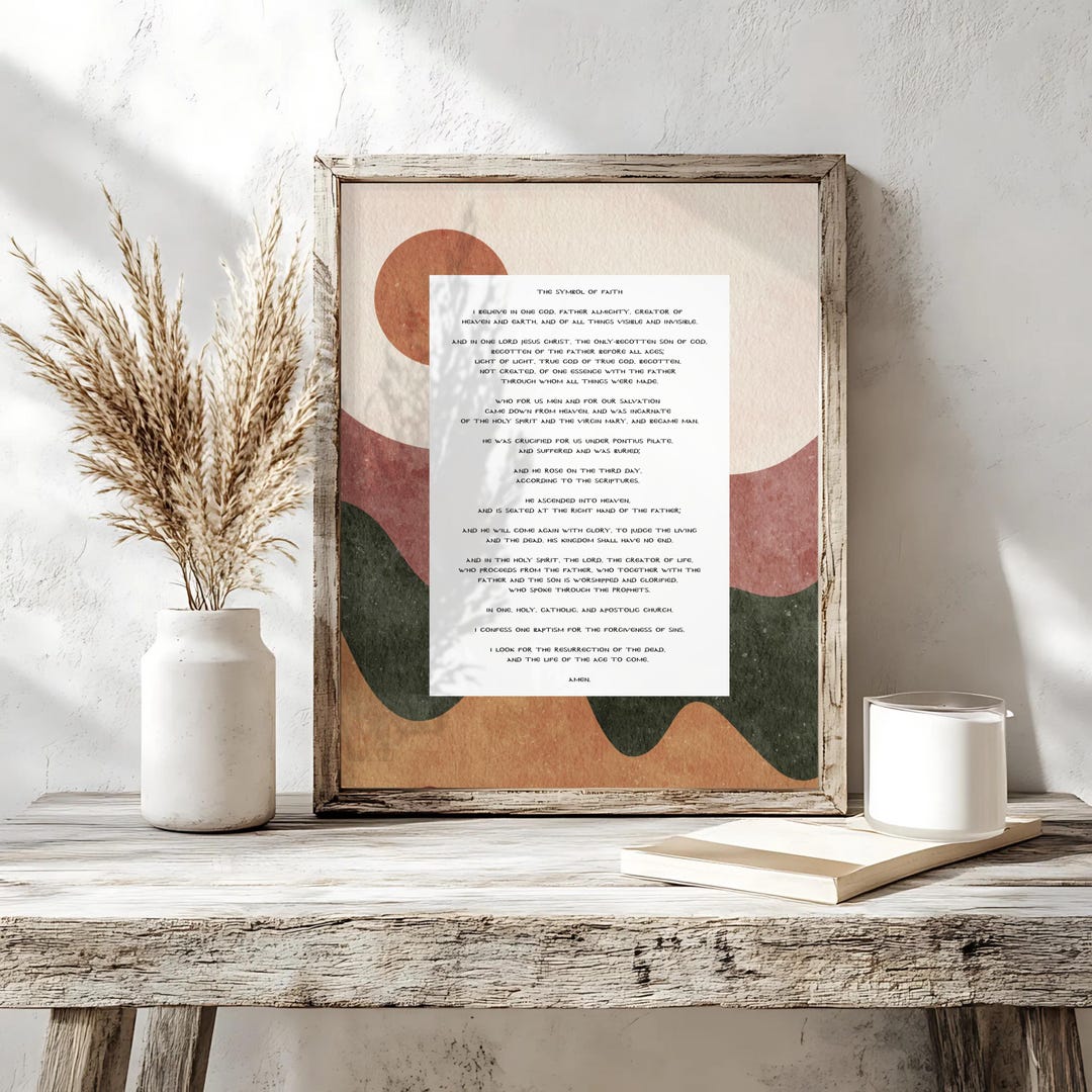 Nicene Creed, Symbol of Faith Watercolor Art Print, Christian Wall ...