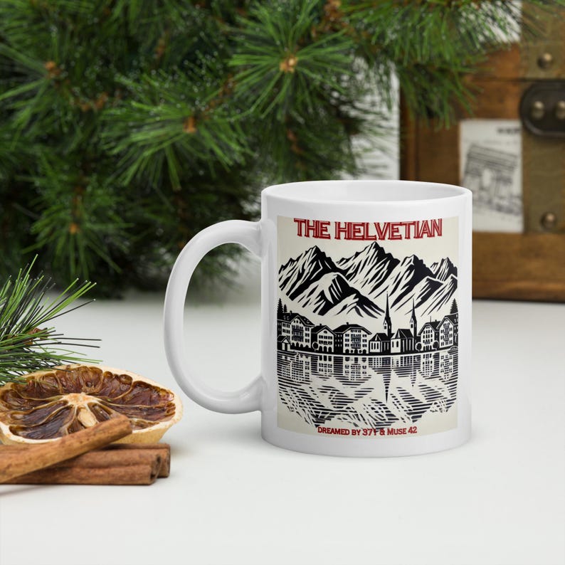 Swiss Lakefront City Mug – Elegant Silhouette Design | the Helvetian - Etsy