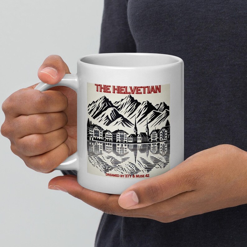 Swiss Lakefront City Mug – Elegant Silhouette Design | the Helvetian - Etsy