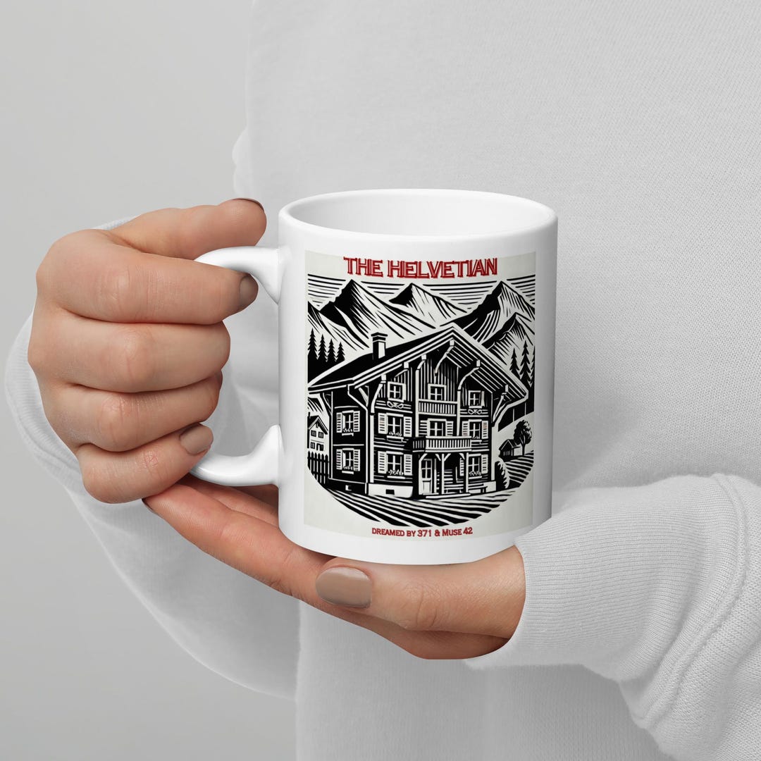 Swiss Alpine Chalet Mug Charming Silhouette Art Design Perfect for ...