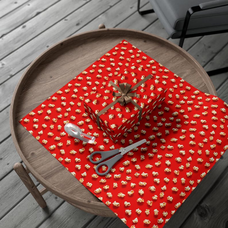 Popped Popcorn Gift Wrap Paper - Wrapping Paper, Movie Theater Cinema ...
