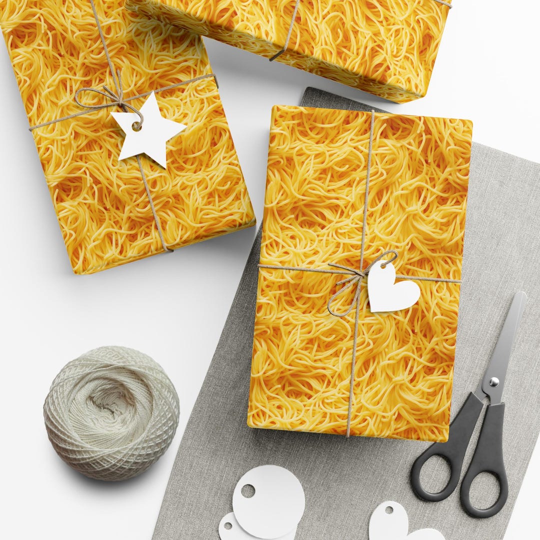 Pasta Paper Gift Wrap - Wrapping Paper, Spaghetti Noodle Themed ...