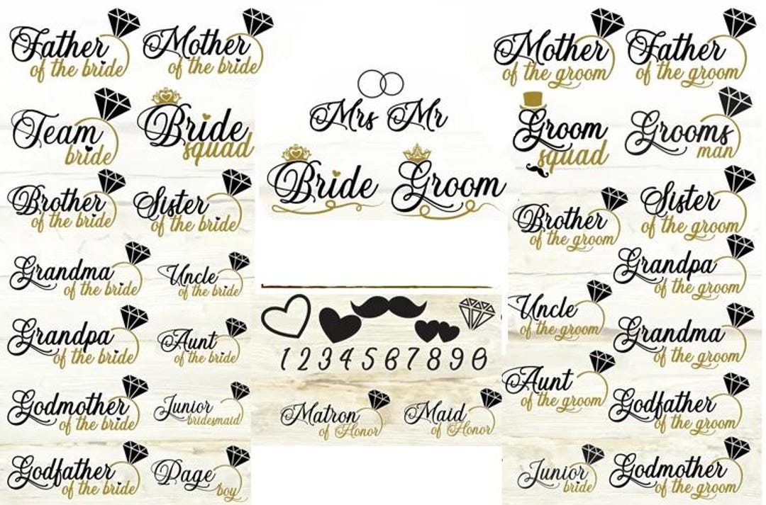 Wedding Role SVG Bundle 30 Files - Etsy