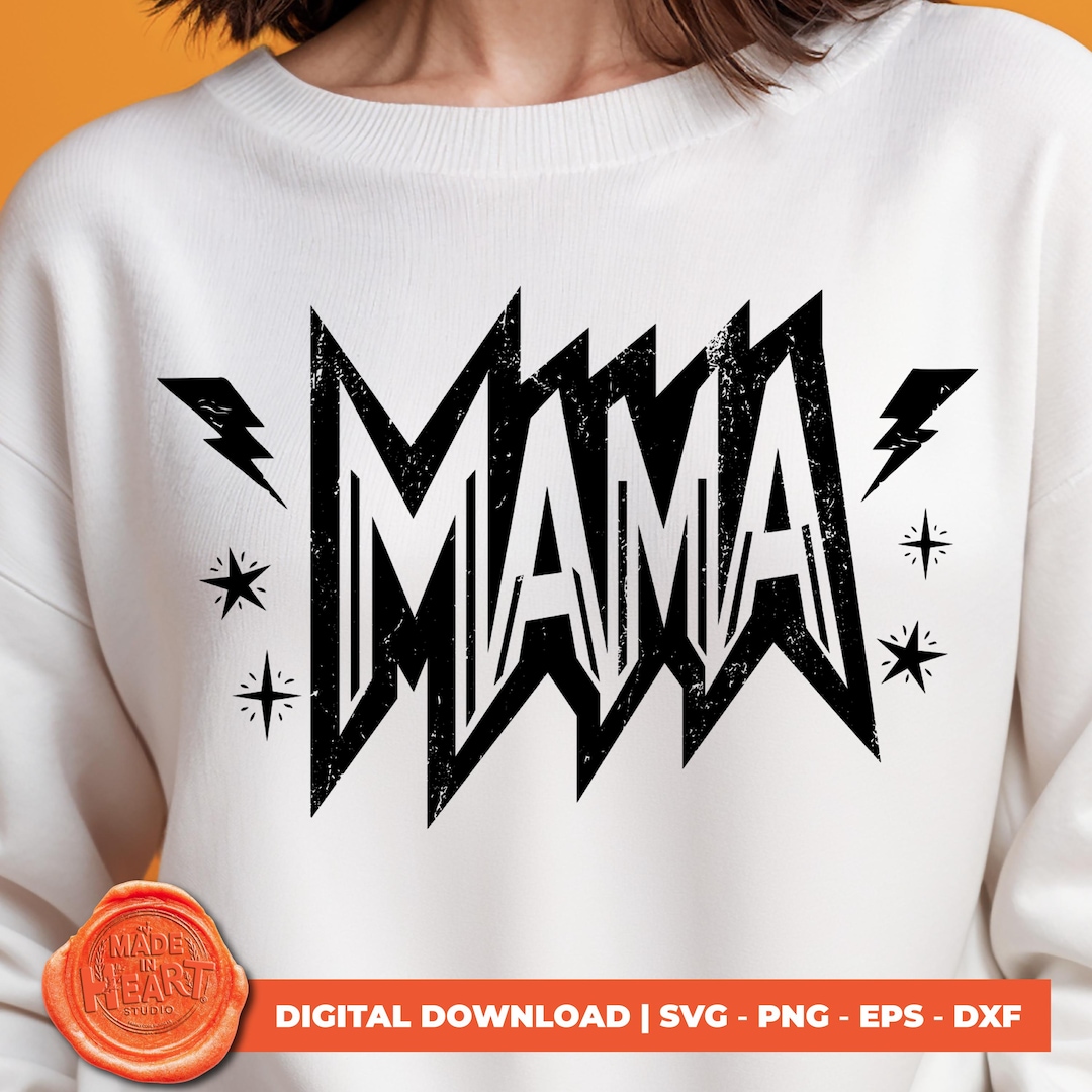 MAMA Lightning Bolt SVG Design, Funny Mother’s Day Gift Digital ...