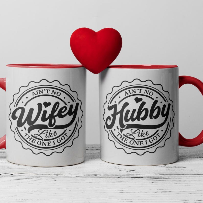 Wifey & Hubby Matching Couple SVG, Funny Wedding Shirt Design, His and ...