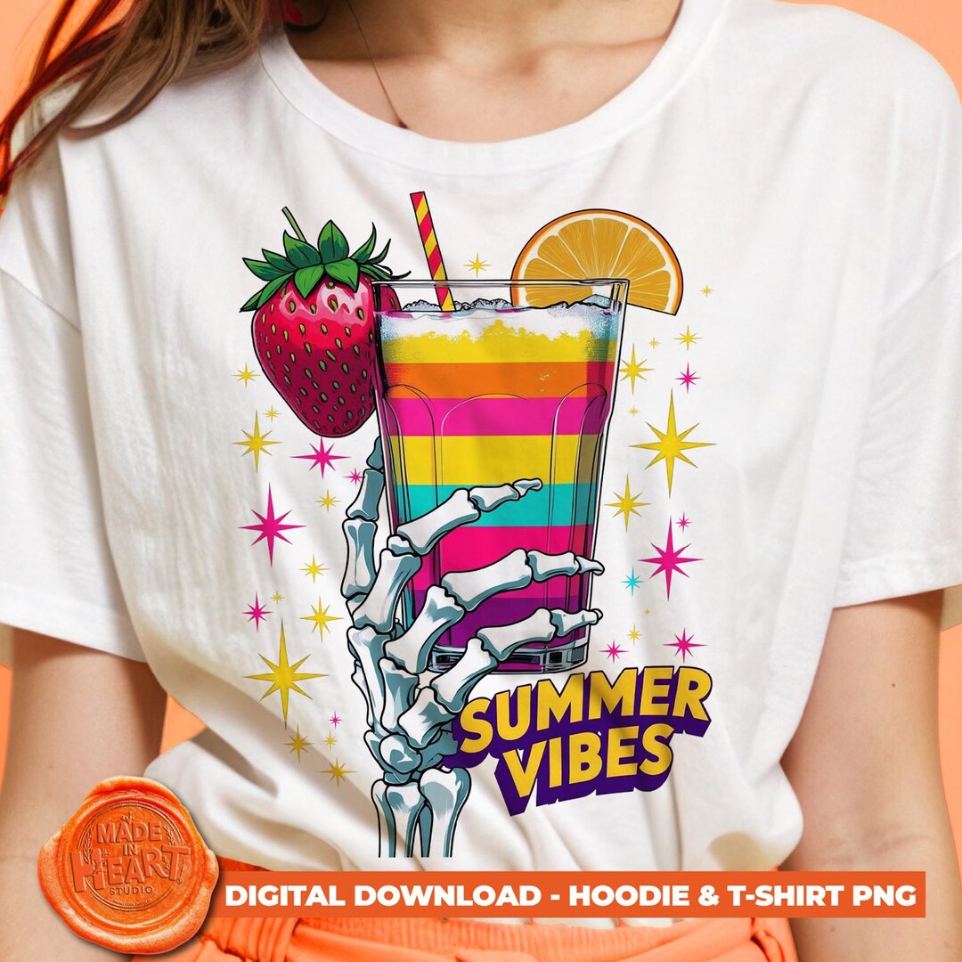 Skeleton Hand Summer Drink PNG, Preppy Goth Sublimation (digital ...
