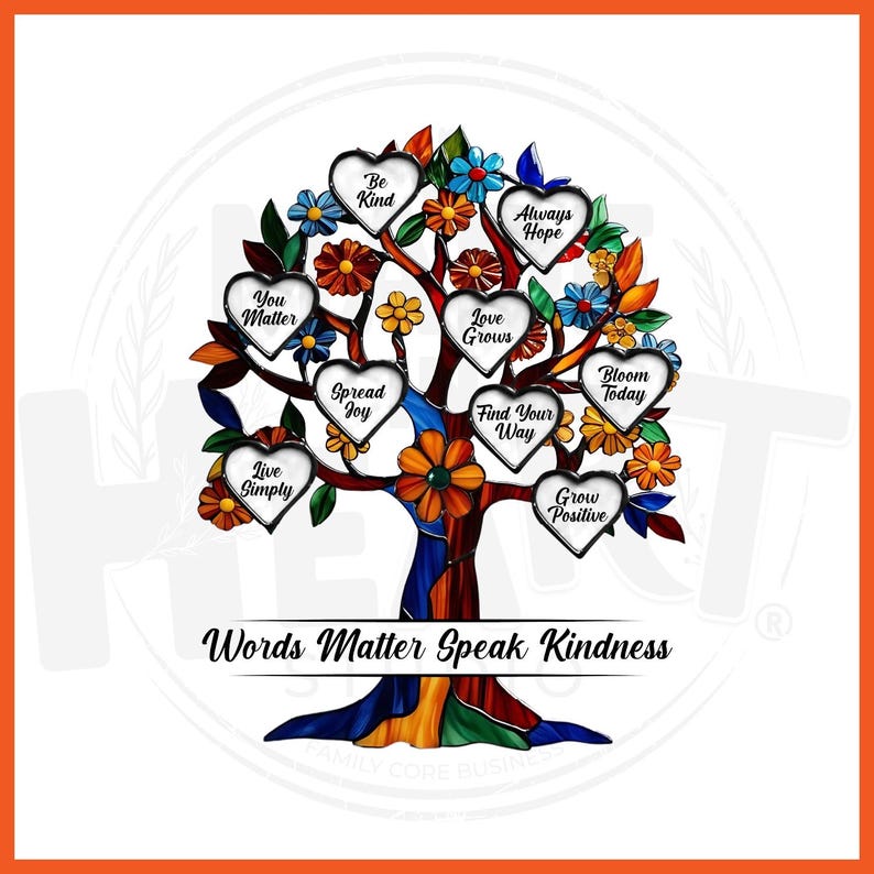 Words Matter Speak Kindness Tree PNG, Inspirational Quote Shirt Design ...