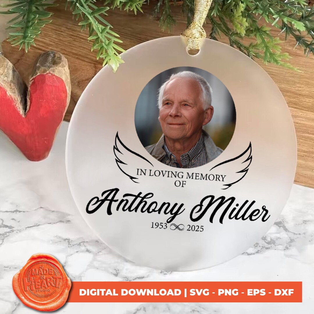 In Loving Memory Plate SVG | Memorial Christmas Photo Keepsake PNG ...