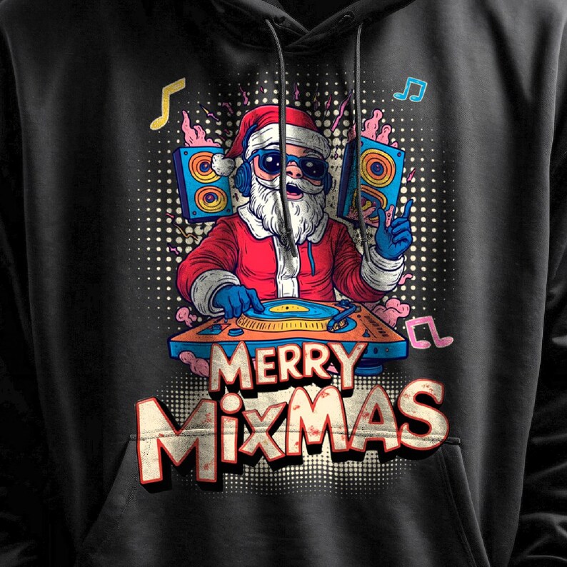 DJ Santa Claus PNG – Merry Mixmas, Christmas T-shirt Design (digital ...