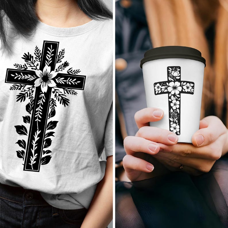 Faith Cross With Flower SVG Bundle, Christian Cross SVG, Church Cross ...