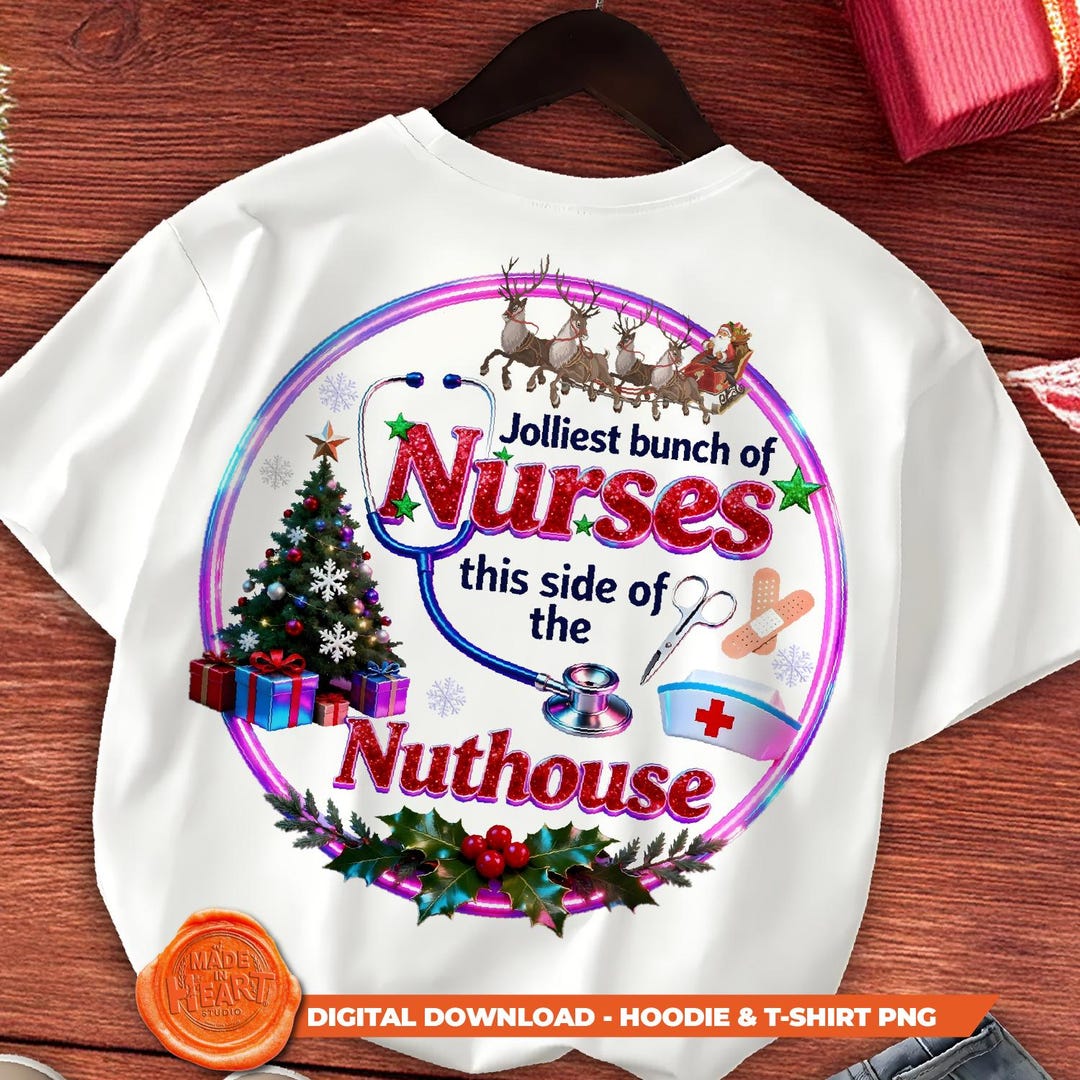 Jolliest Bunch of Nurses Christmas PNG, Funny Medical Design (digital ...