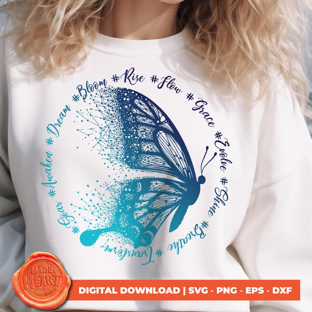 Empowerment Butterfly SVG – Inspirational Hashtag Design (digital ...