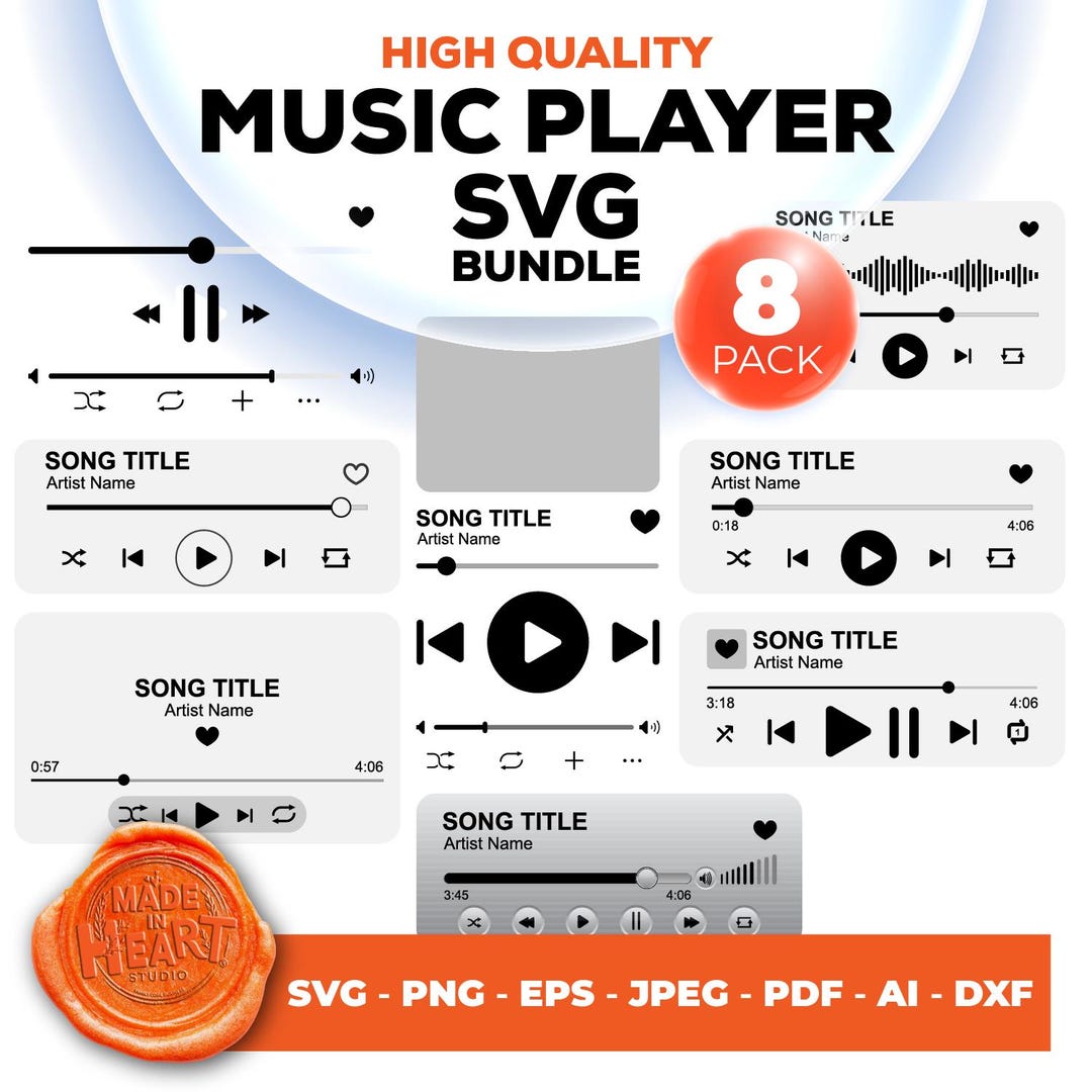 Music Player Display Svg Bundle, Music Player Designs, Audio Control ...