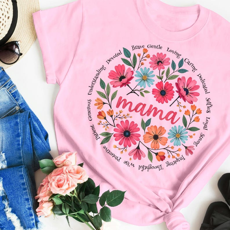 Boho Floral Mama Png, Mom Adjectives Png, Mama Sublimation, Mom Life ...