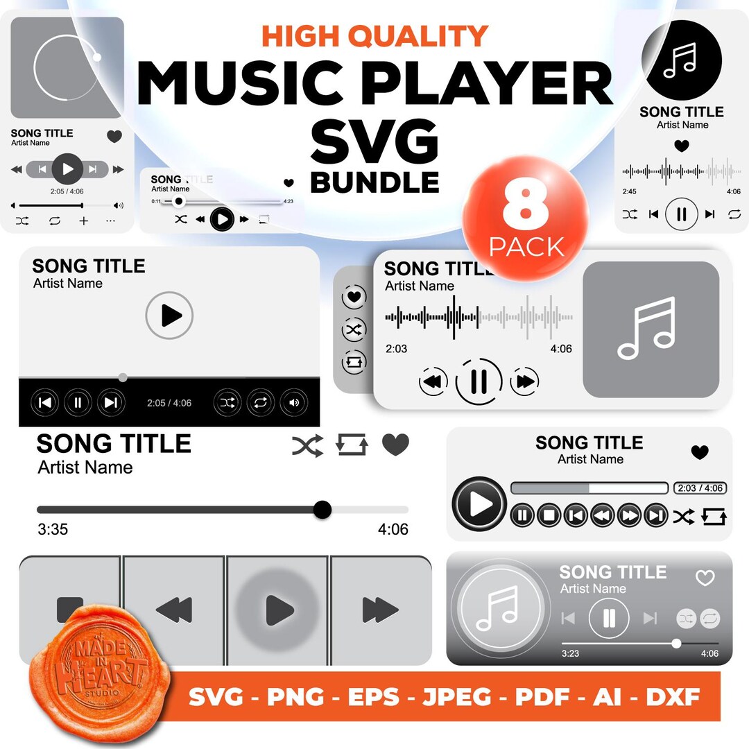 Audio Player Display Svg Bundle, Music Player Screen, Audio Control Svg ...