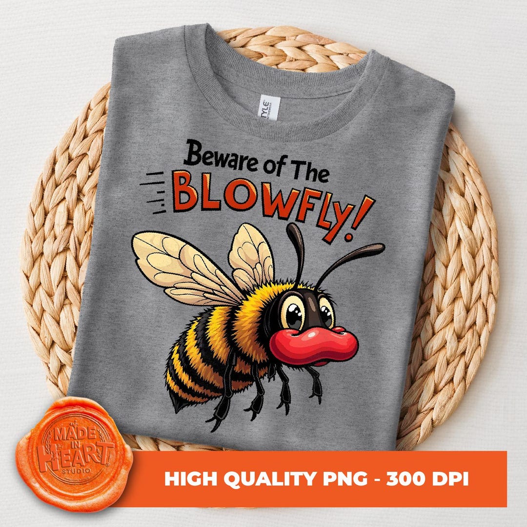 Beware of the Blowfly Png Design, Retro Blowfly Png, Sarcastic Bee ...