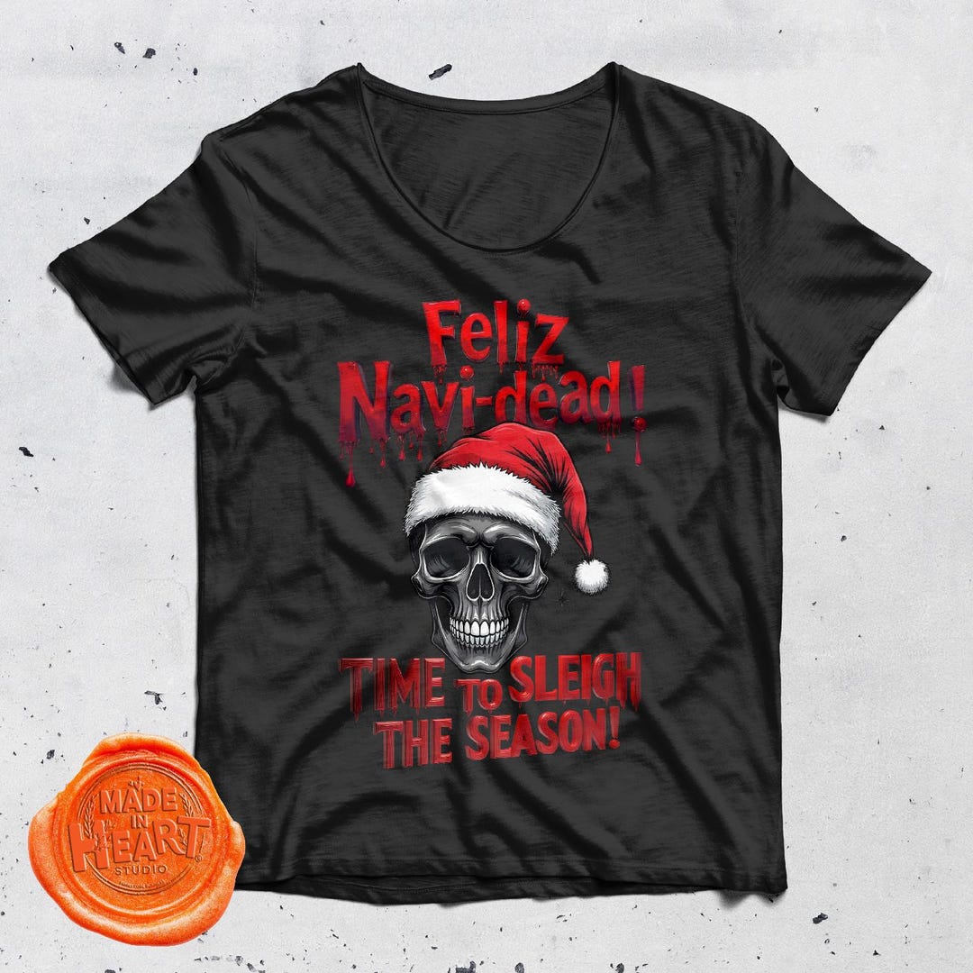 Feliz Navi-dead Skeleton Head Christmas Png, Christmas Skeleton ...