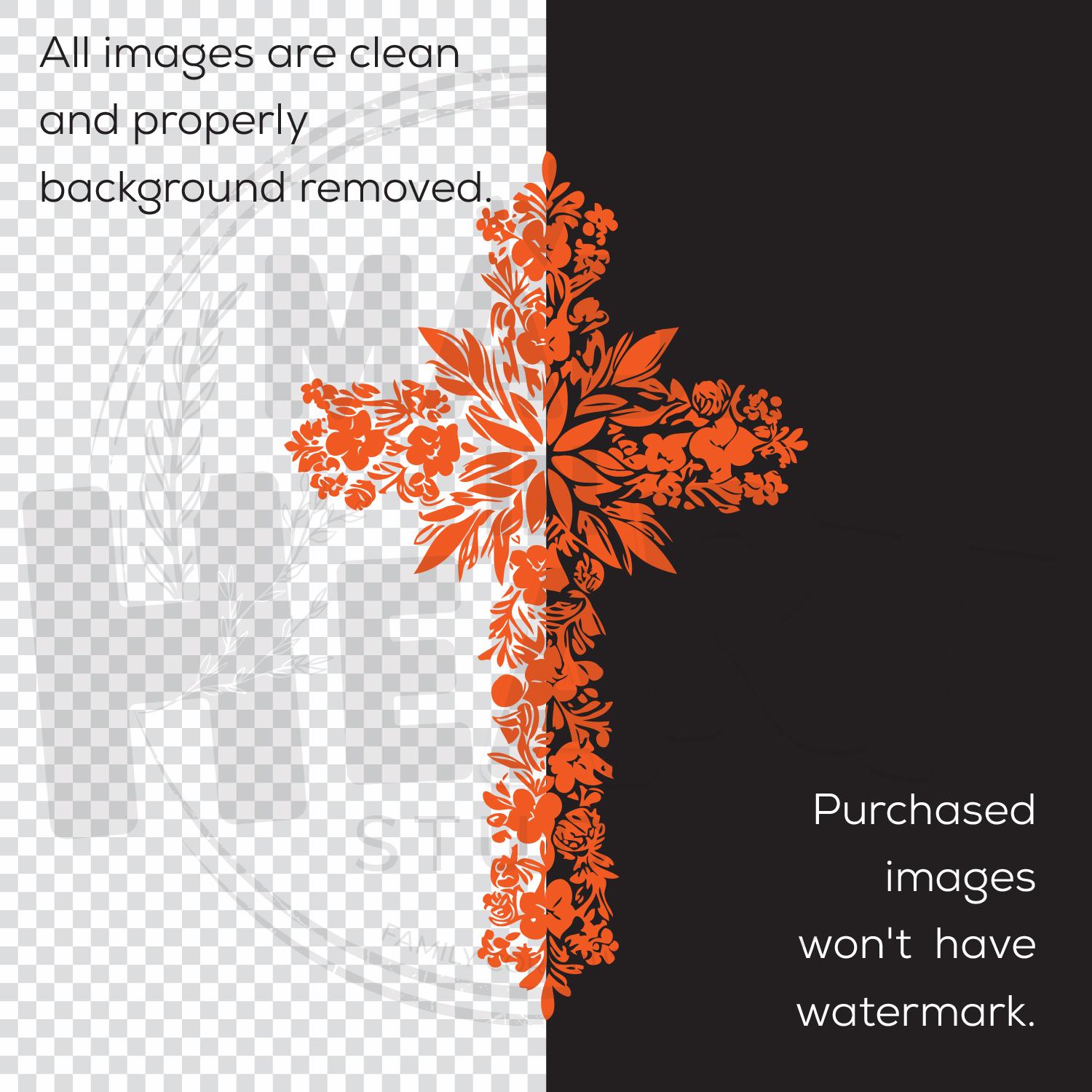 Religious Floral Cross SVG Bundle, Faith Cross SVG, Church Cross Floral ...