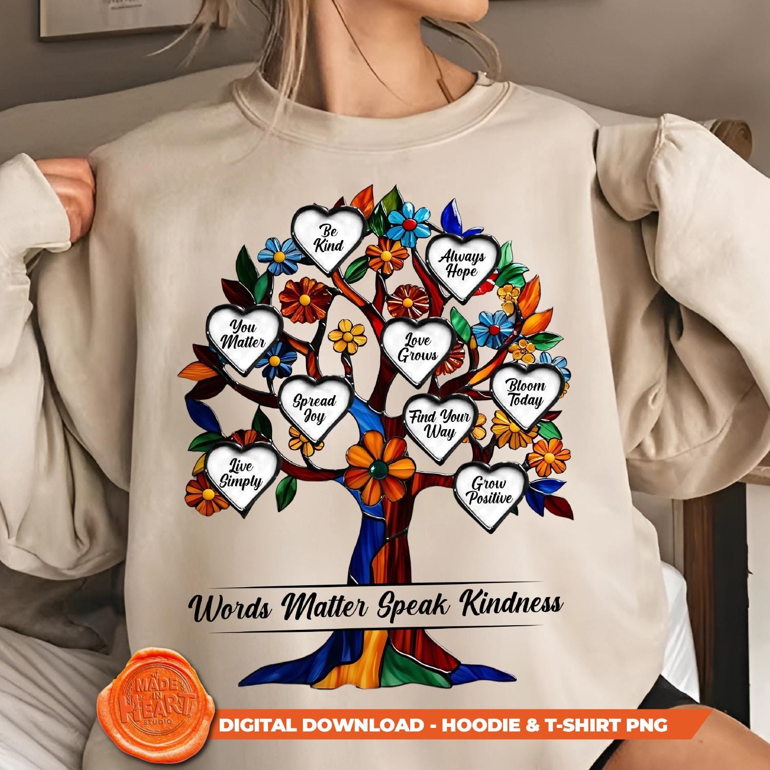 Words Matter Speak Kindness Tree PNG, Inspirational Quote Shirt Design ...