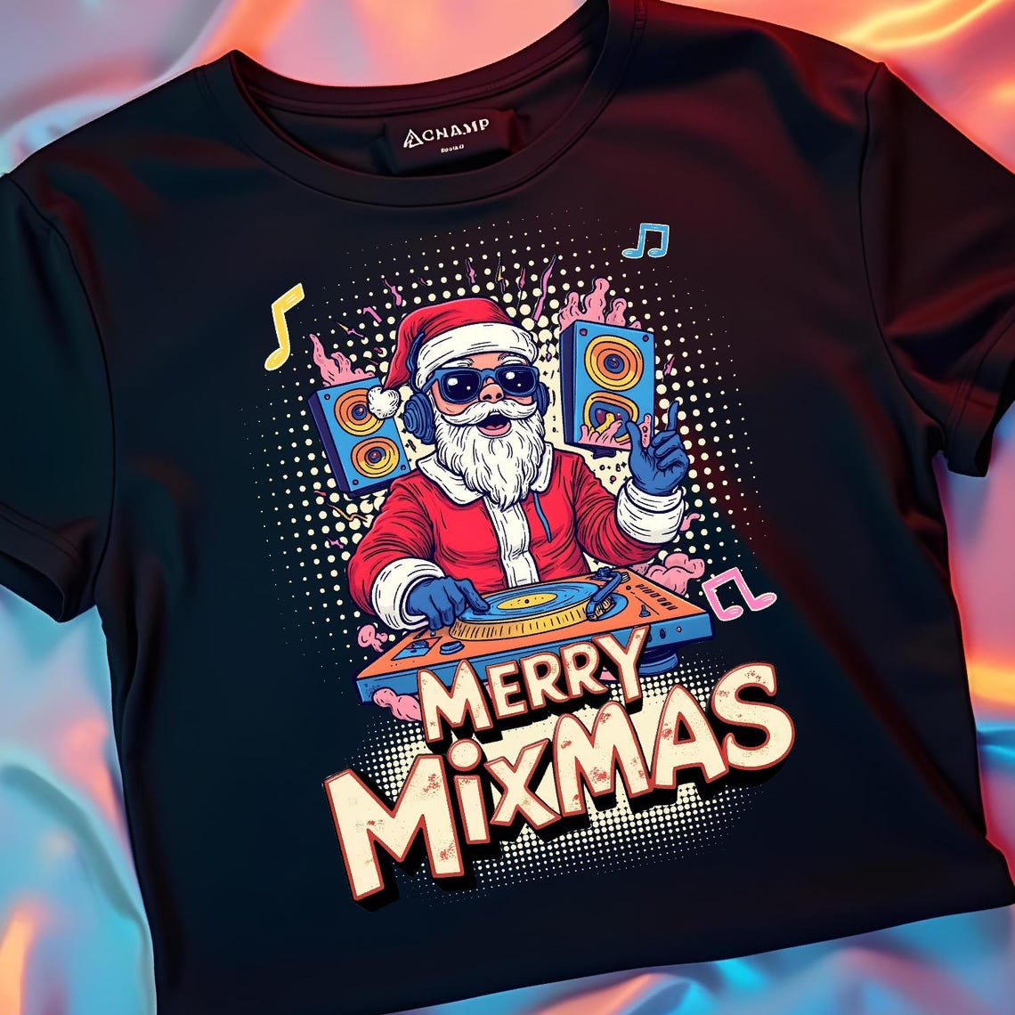 DJ Santa Claus PNG – Merry Mixmas, Christmas T-shirt Design (digital ...