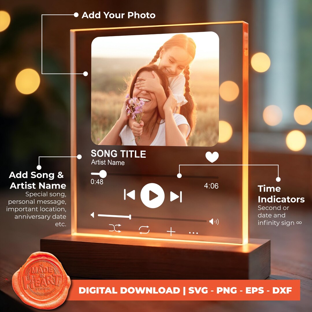 Editable Music Player SVG, Personalized Music Screen, Custom Music ...