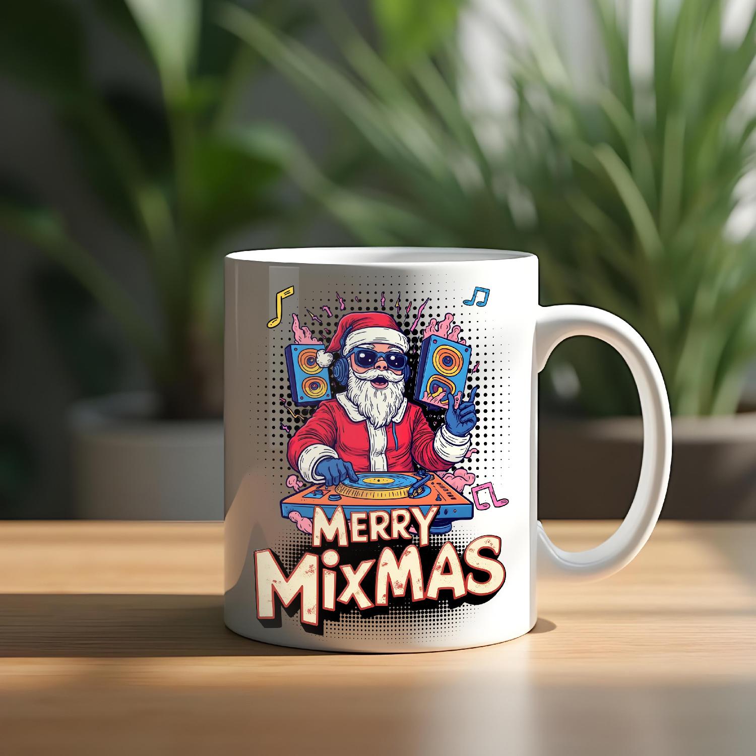 DJ Santa Claus PNG – Merry Mixmas, Christmas T-shirt Design (digital ...