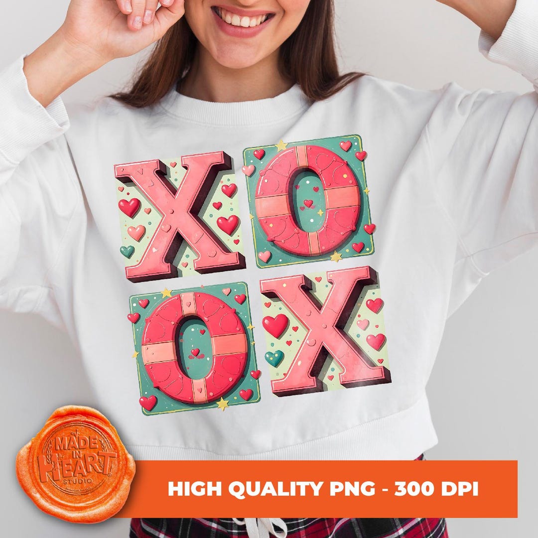 XOXO Valentine's Day PNG – Hugs and Kisses Design (digital Download) - Etsy