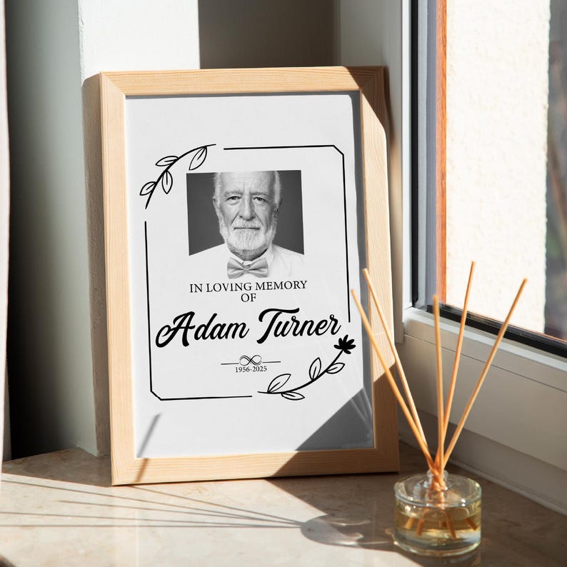 In Loving Memory PNG Template, Memorial Label Design, Funeral Photo ...