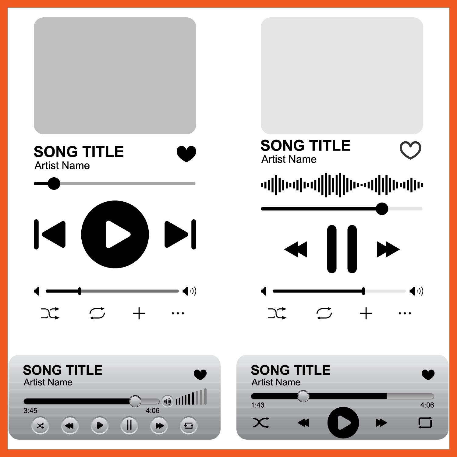 Music Player Designs Svg Bundle , Music Player Display, Audio Control ...
