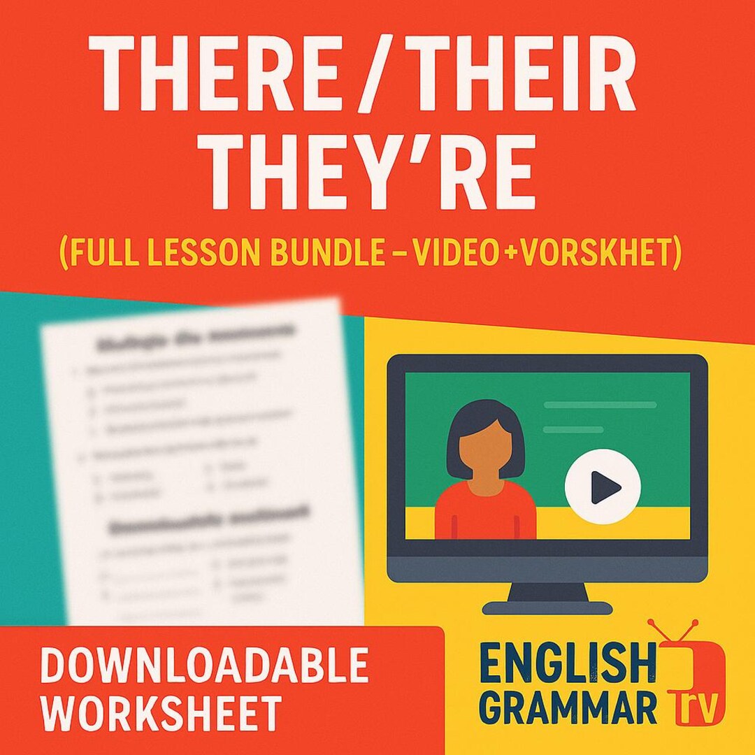 ESL Homophones English Grammar Practice - There / Their / They’re Video ...