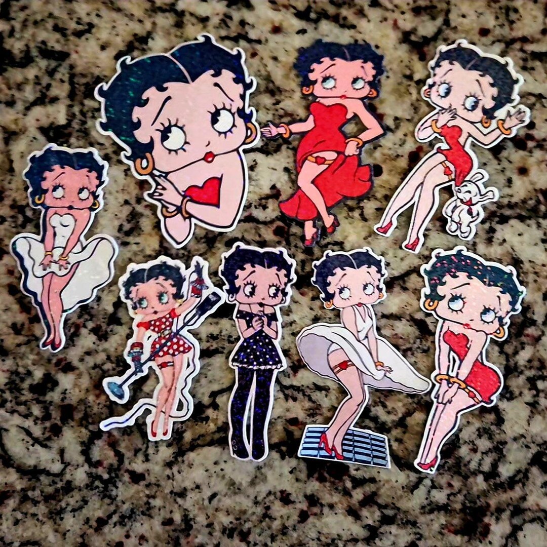 Betty Boop Stickers | Glossy Vinyl Stickers | Vivid Color + Overlays ...